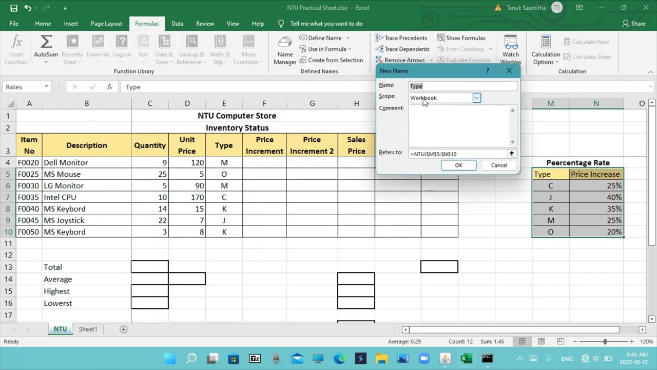 Microsoft Excel Practical Sheet 11 Youtube