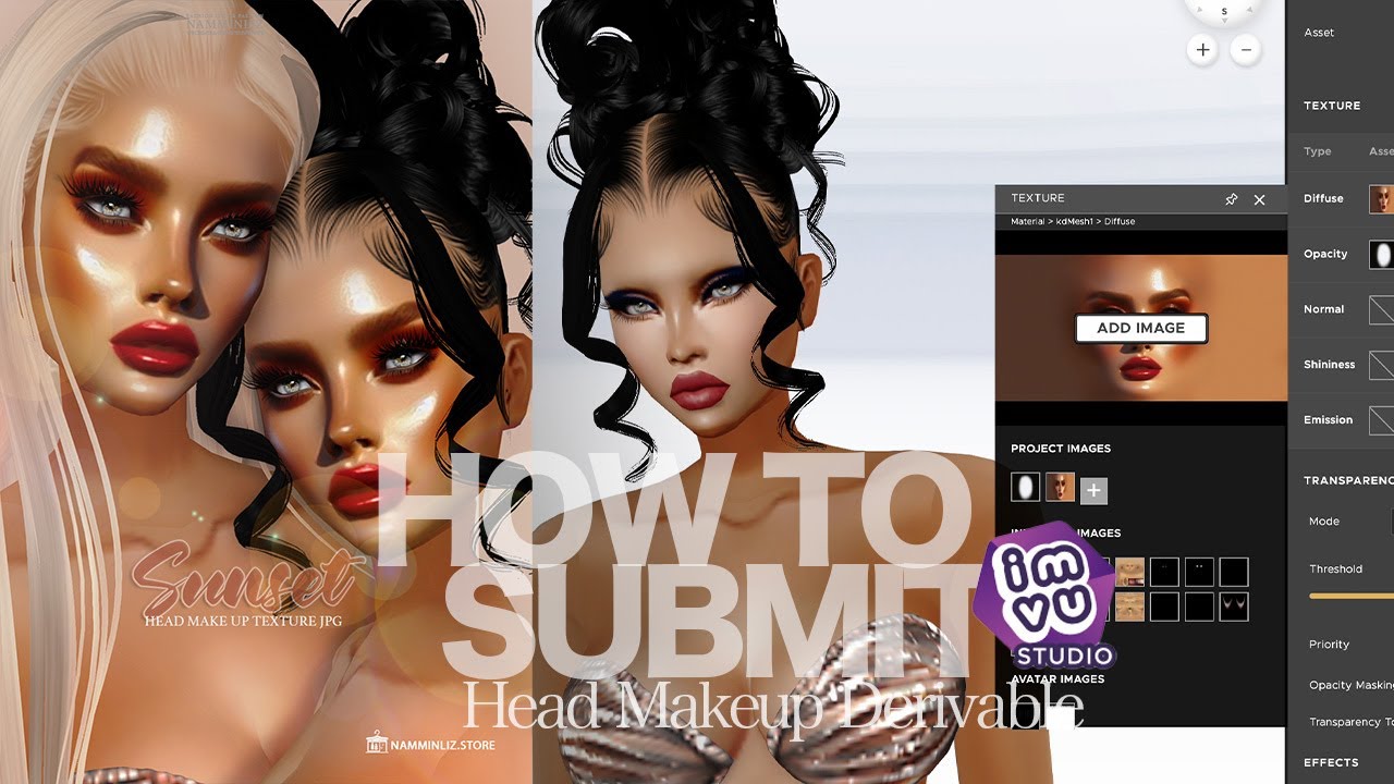 How To Submit A Head Makeup Texture And Opacity In Imvu Studio Imvu