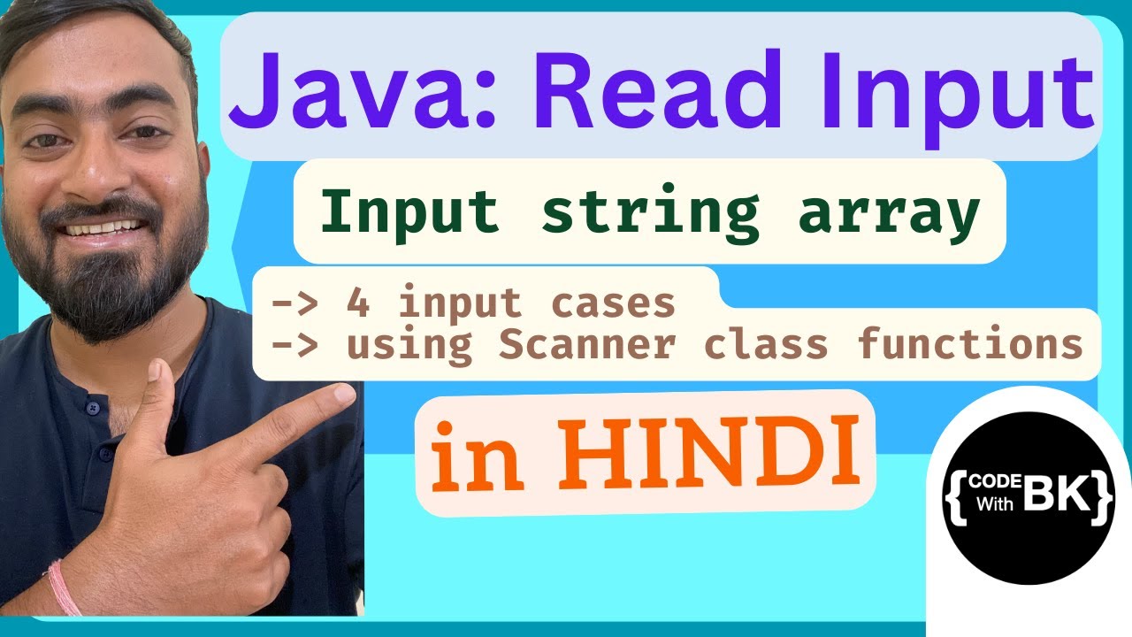 Array Input Of Strings In Java Read Input In Java Java Coding In