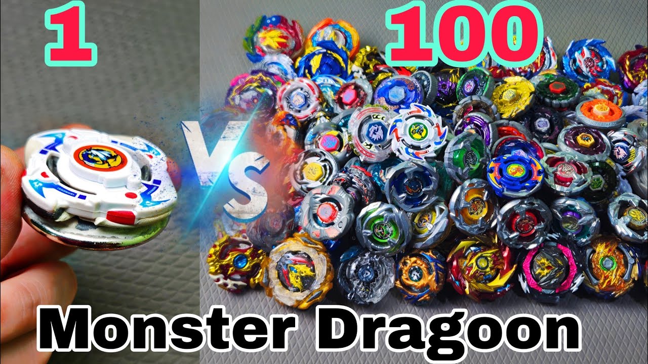 1 Vs 100 Beyblade Fight Monster Dragoon Vs 100 Beyblades Toy Network