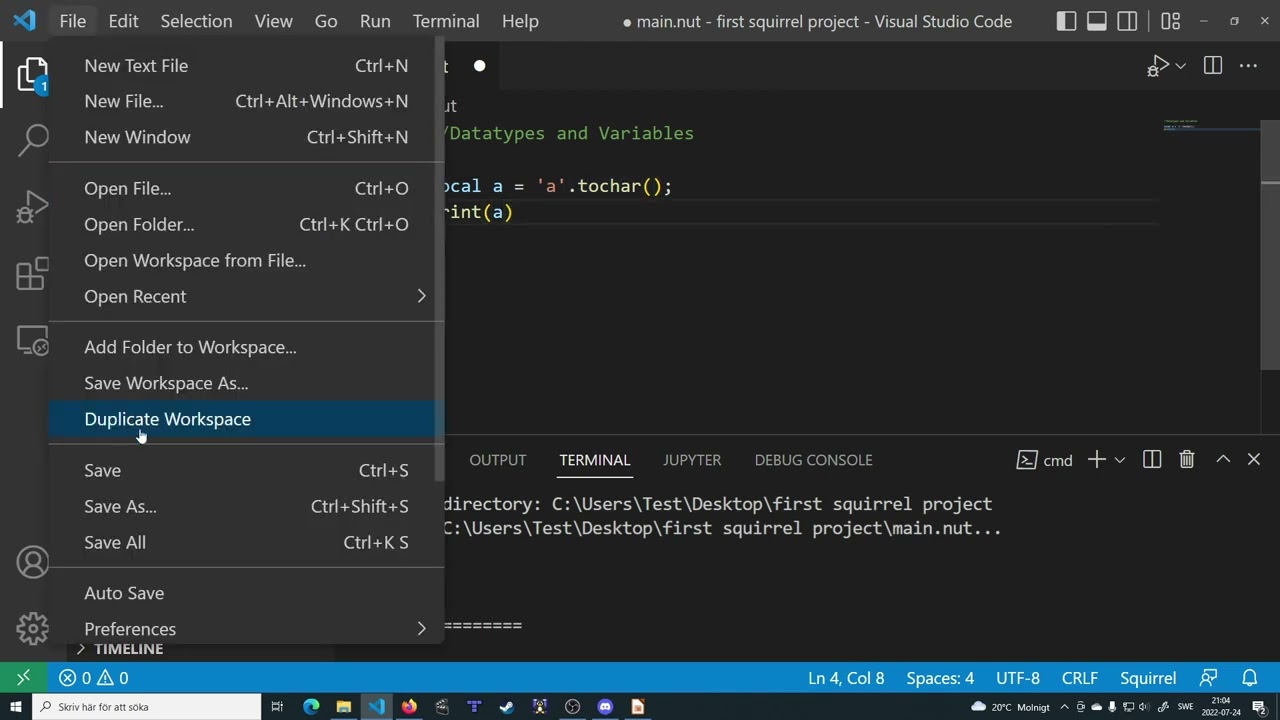 Squirrel Scripting Language Tutorial 2 Variables And Datatypes Youtube