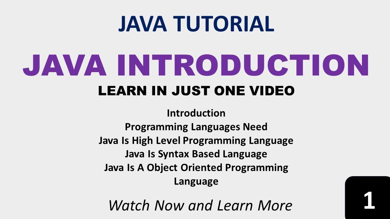 Java Introduction Java Tutorial For Beginners Java Full Course