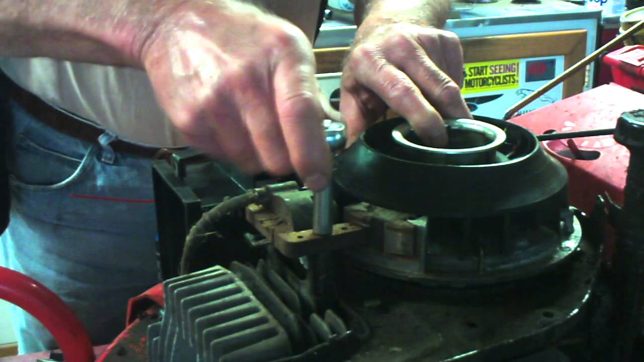 How To Set The Gap Between Coil Flywheel On A Lawnmower Youtube