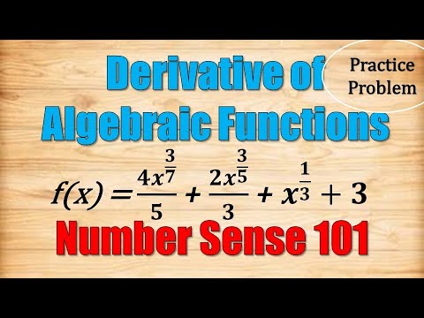 Derivative Of Algebraic Function Practice Problem Number 3 Youtube