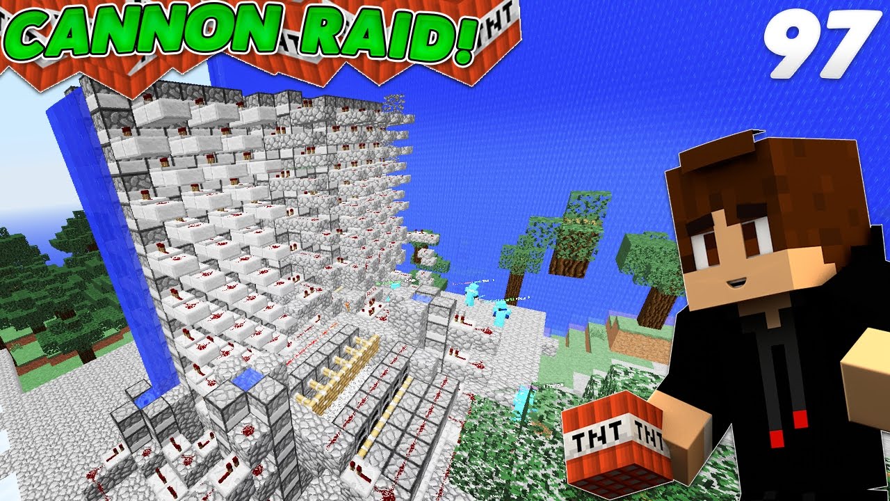 Minecraft Factions 97 Cannon Raid Minecraft Raiding Youtube