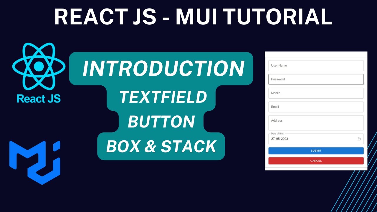 React Js Mui Tutorial Introduction Youtube