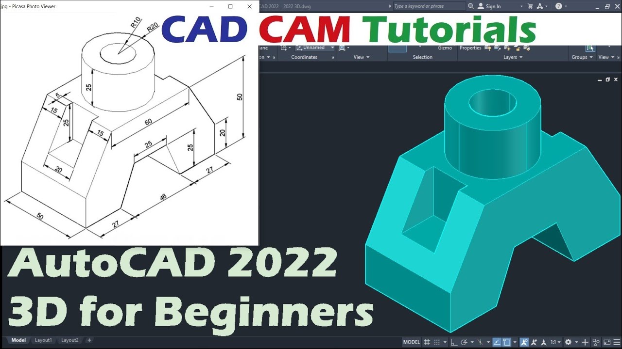 Autocad 2022 3d Tutorial For Beginners Youtube