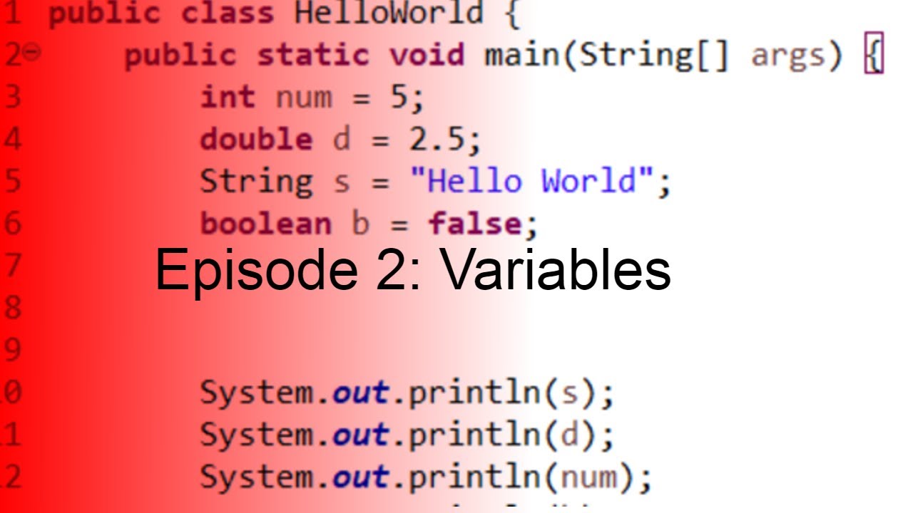 How To Code In Java Variables Episode 2 Youtube