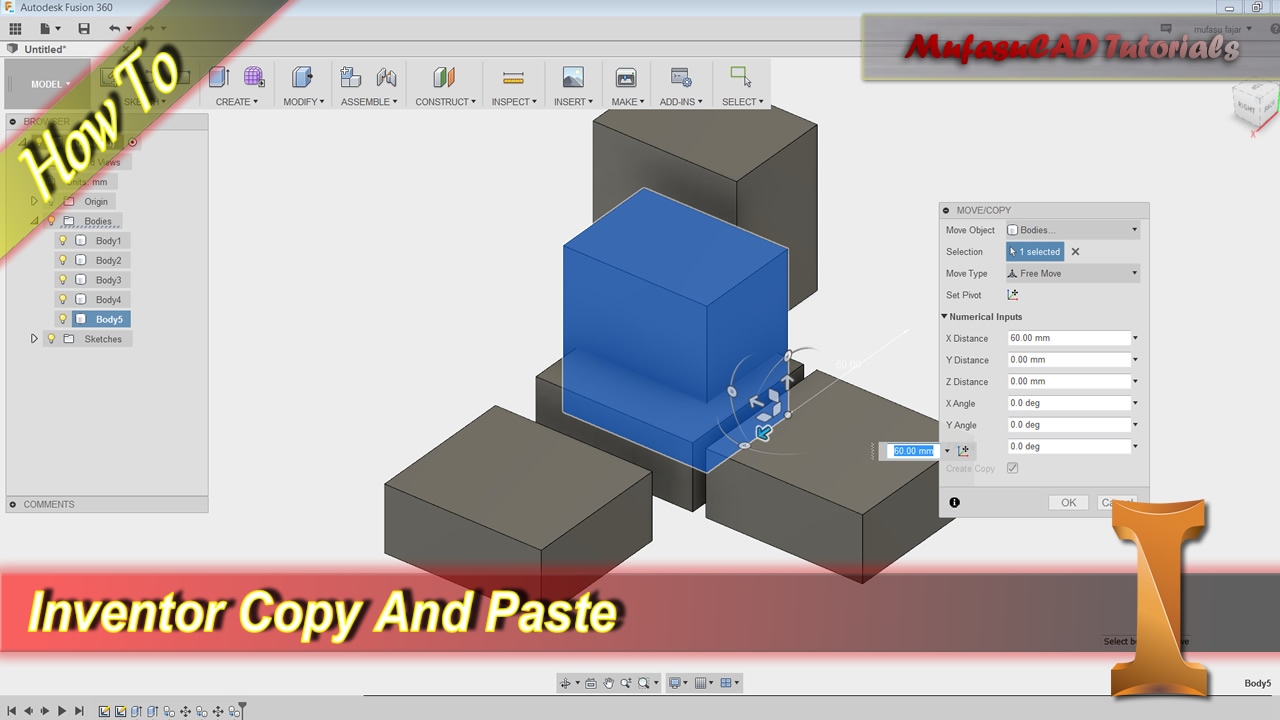 Fusion 360 How To Copy And Paste Youtube