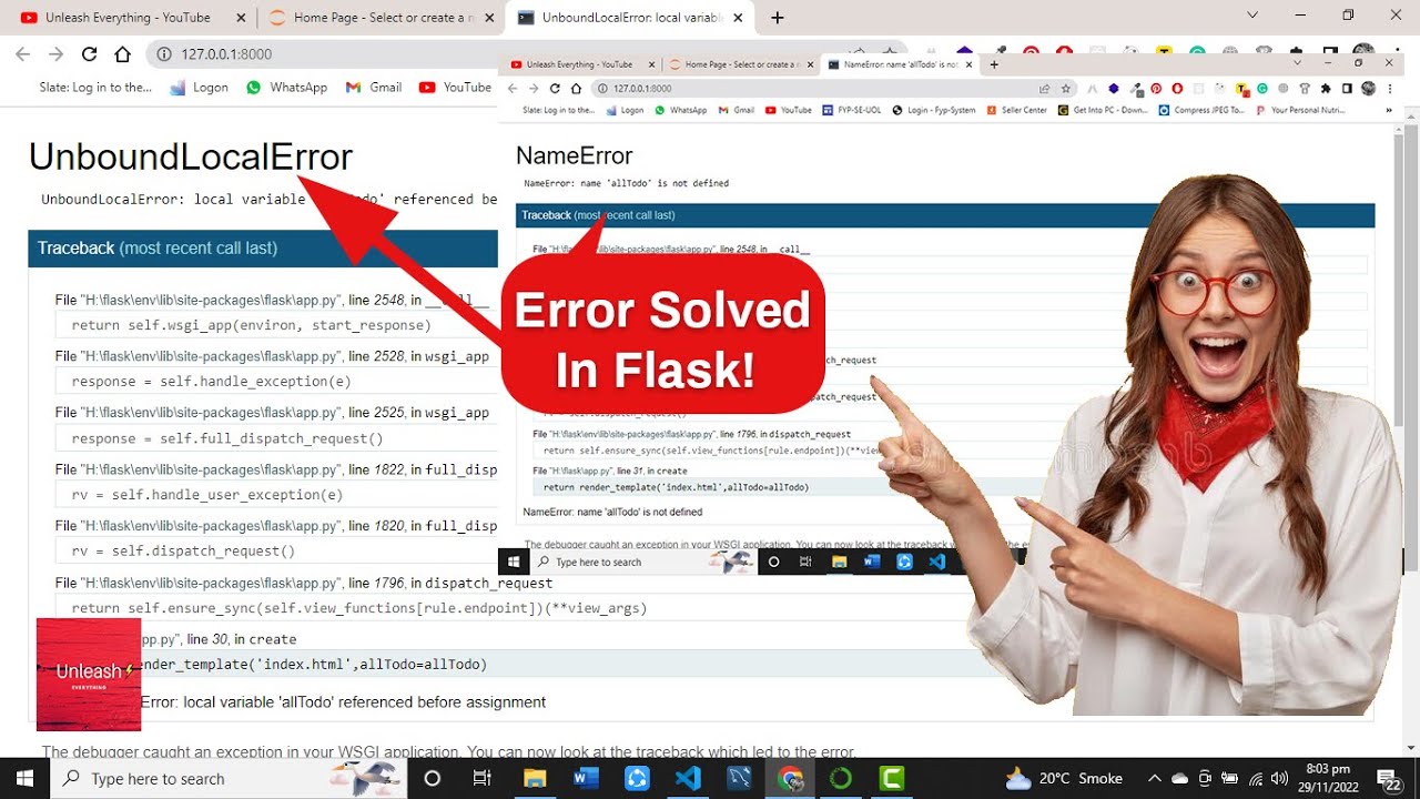 Unboundlocalerror Nameerror Flask Python Youtube