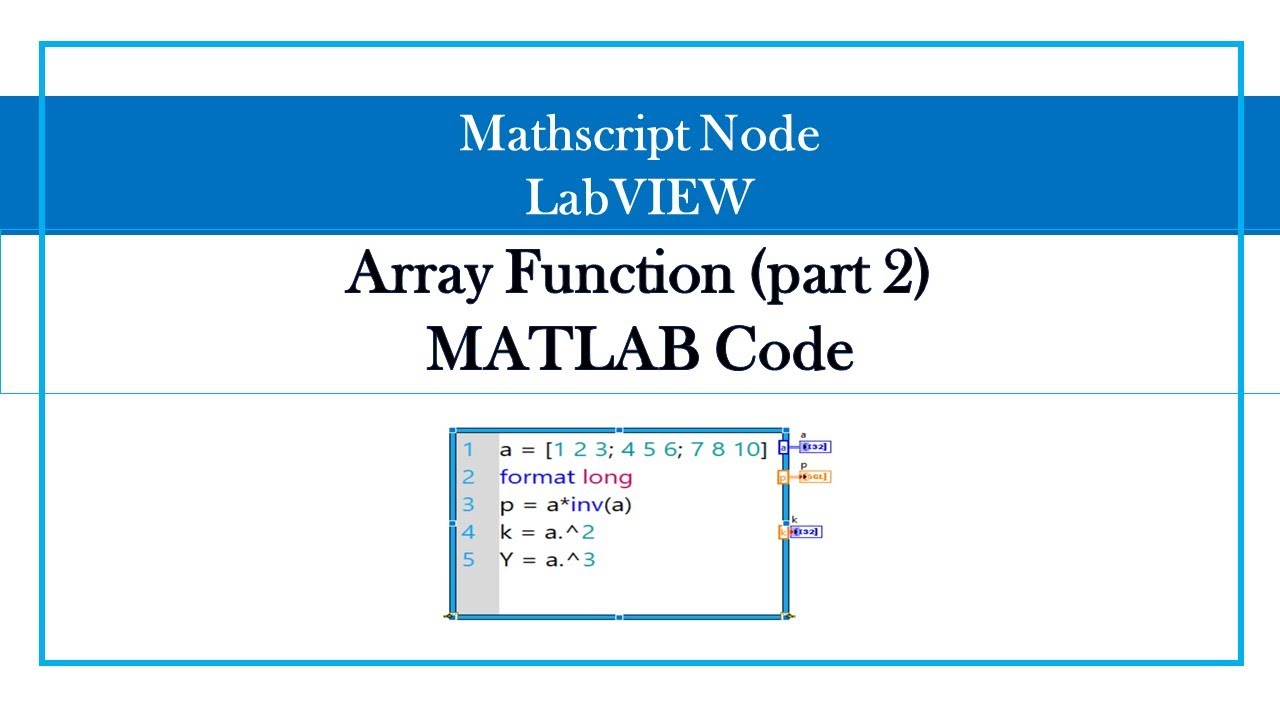 Array Function Part 2 Matlab Code Array Function Part 2 Matlab