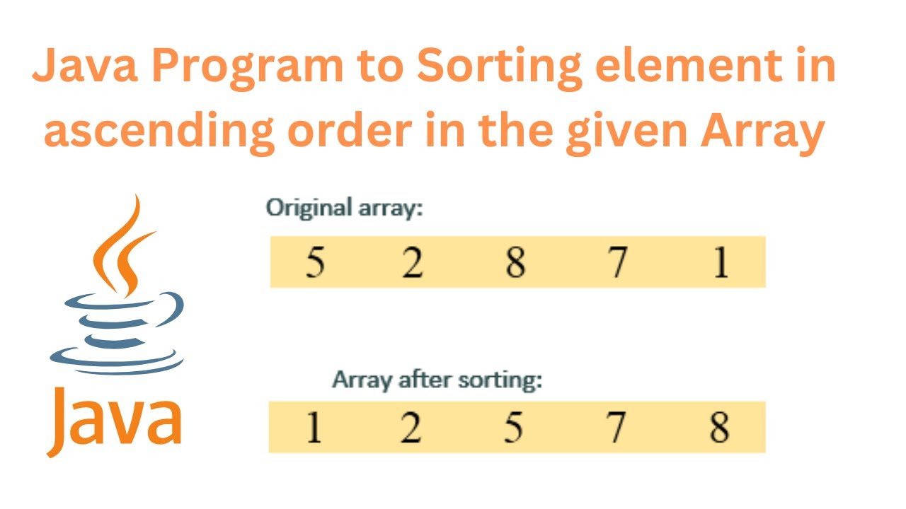 Java Program To Sorting Array In Ascending Order Youtube