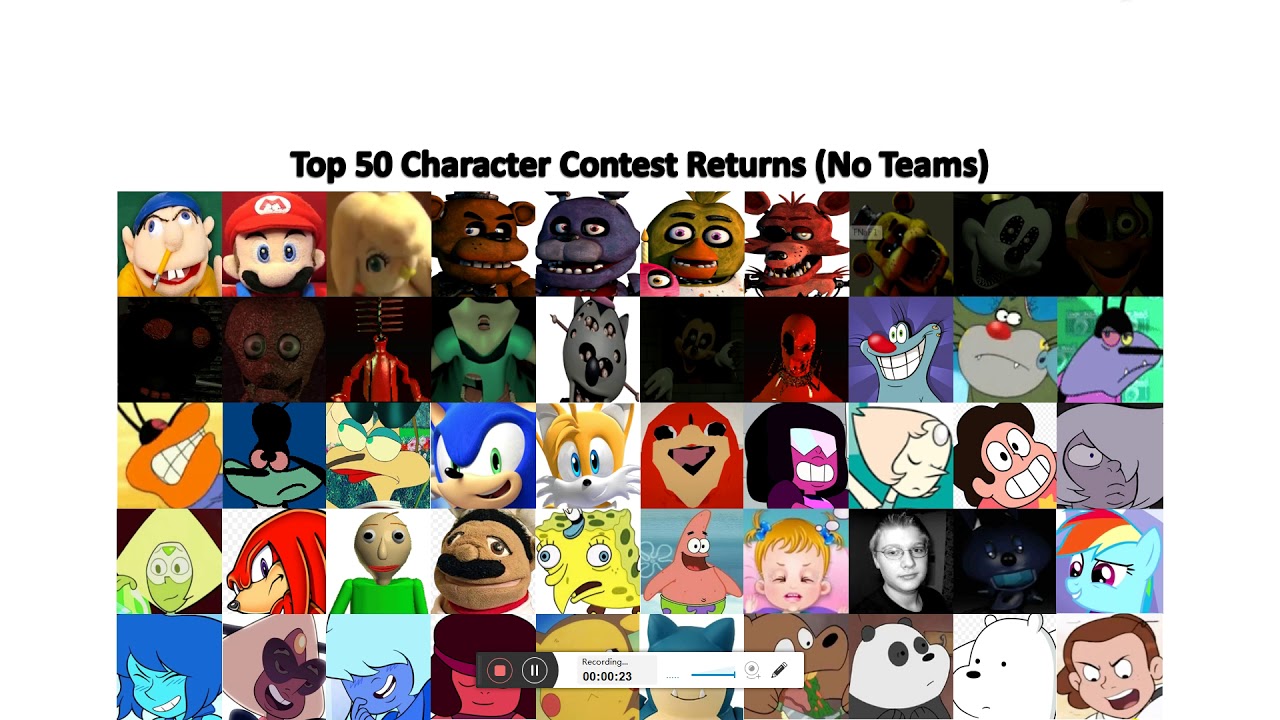 Top 50 Character Contest Returns 1 Closed Youtube