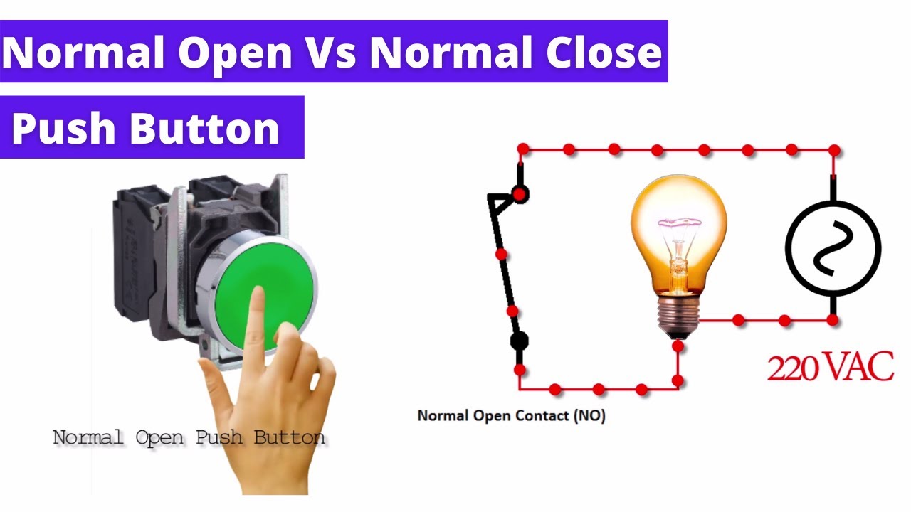 Basic Electrical Normally Open And Normally Closed Push Button No