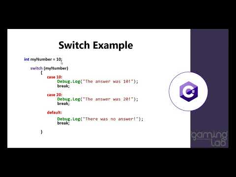 C With Unity Switch Statements Youtube