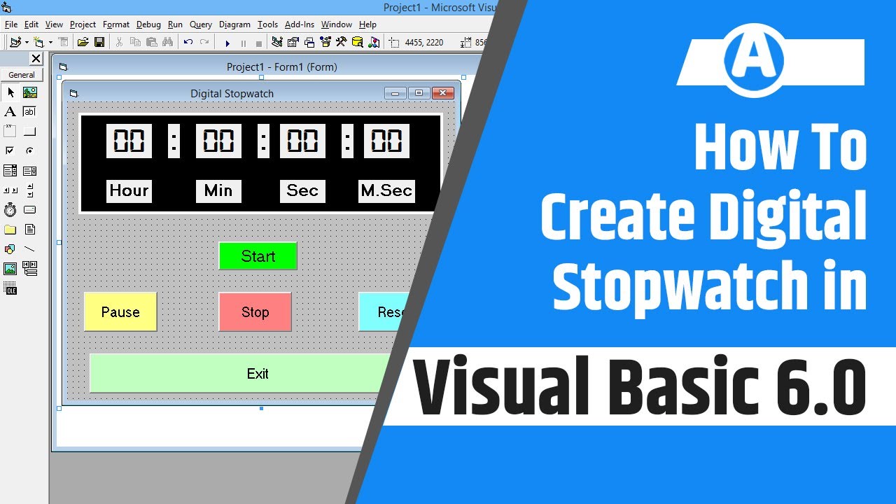 How To Create Digital Stopwatch In Visual Basic 6 0 Youtube