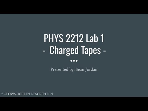 Phys 2212 Lab 1 Charged Tapes Youtube