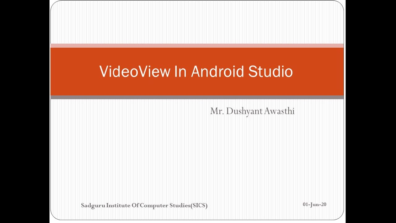 Videoview In Android Studio Youtube