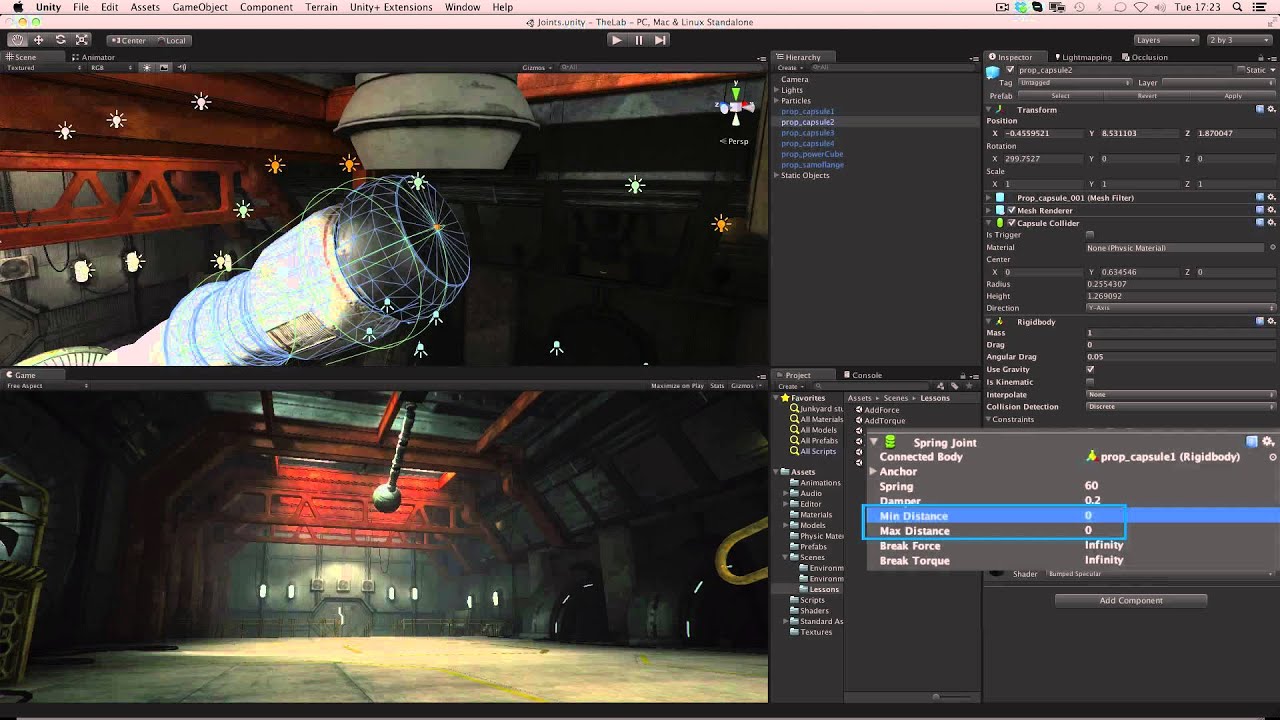 Unity Tutorials Beginner 11 Using Joints
