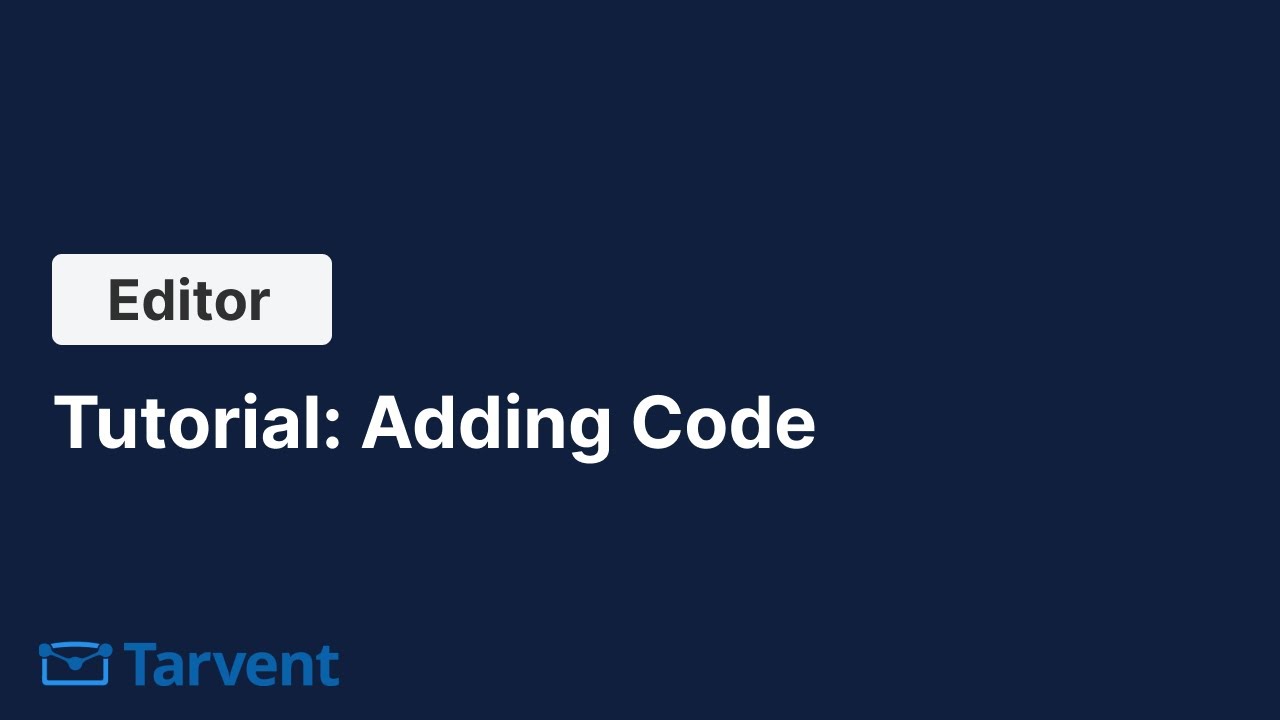 Tutorial Adding Code Youtube