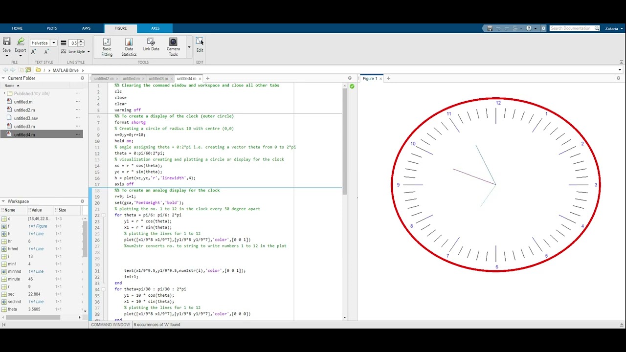Analogue Clock Using Matlab Youtube