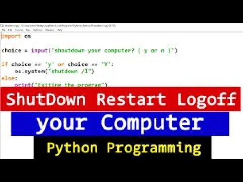 How To Restart Computer Using Python Idle Youtube