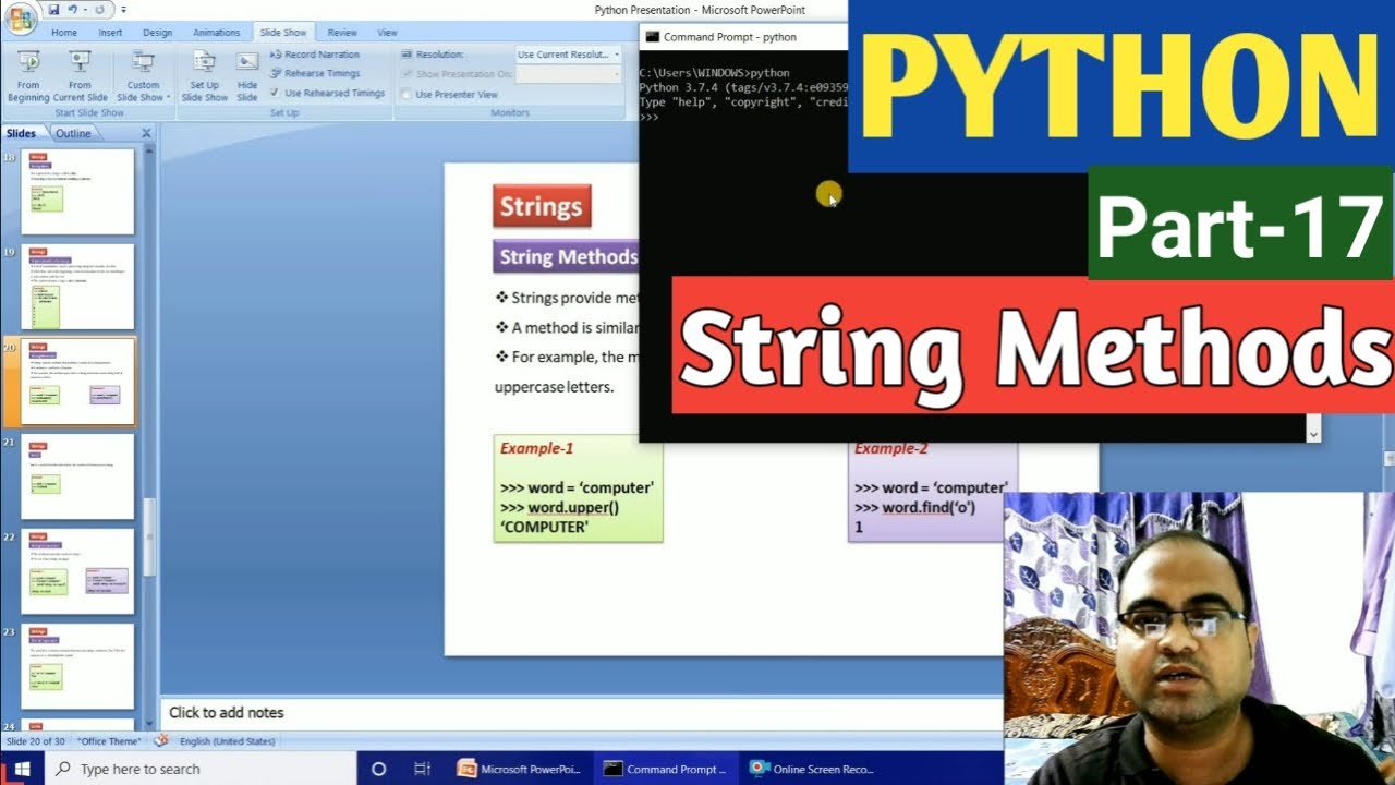 Python Part 17 String Methods Youtube