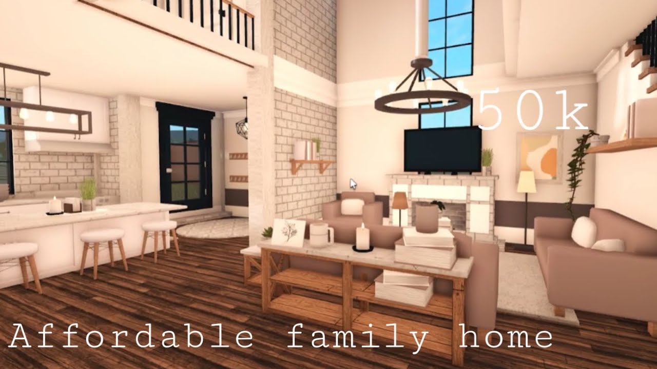 Roblox Bloxburg Affordable Family Home 50k House Build Youtube
