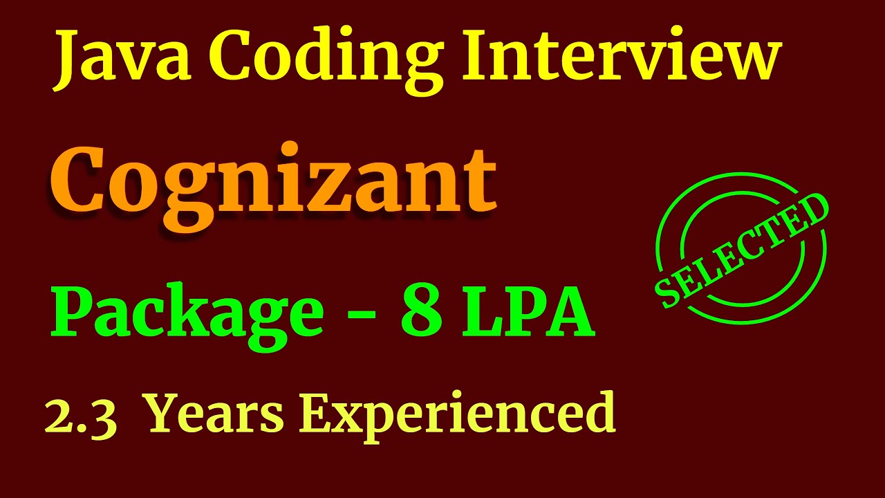 Cognizant Java Coding Interview Question Answers Youtube