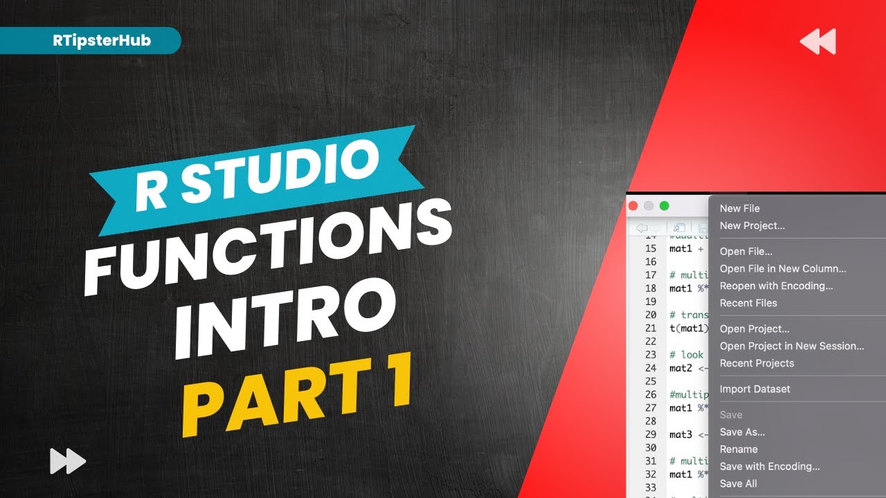 The Basics Of Functions In R Part 1 Youtube