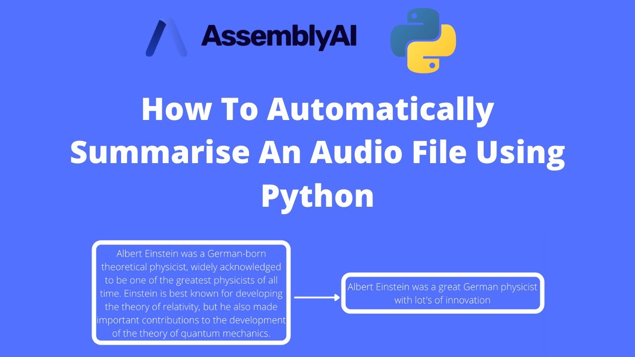 How To Summarise An Audio File In Python Speech Recognition Using