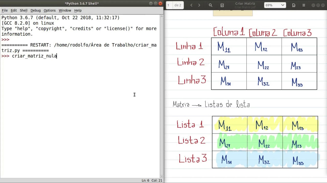 Criar Matriz Em Python Youtube