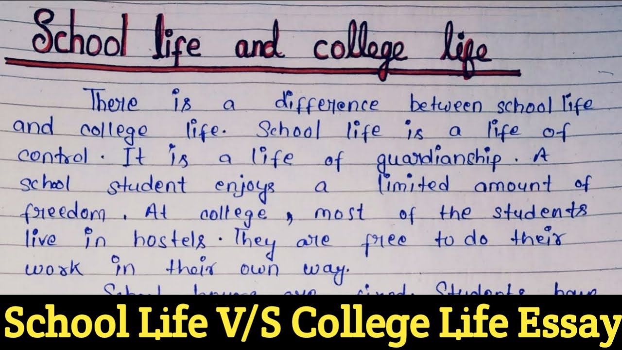School Life And College Life Essay Paragraph On School Life V S