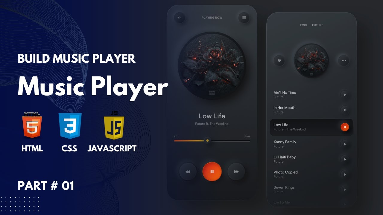 Build A Music Player With Html Css Javascript Full Step By Step