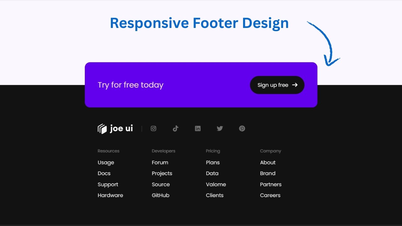 Responsive Footer Design Using Html Css Modern Website Footer