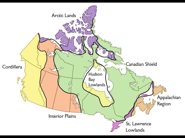 Canada Physical Map Canadian Shield