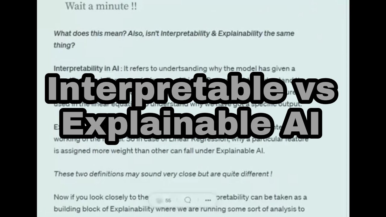Interpretable Ai Vs Explainable Ai Youtube