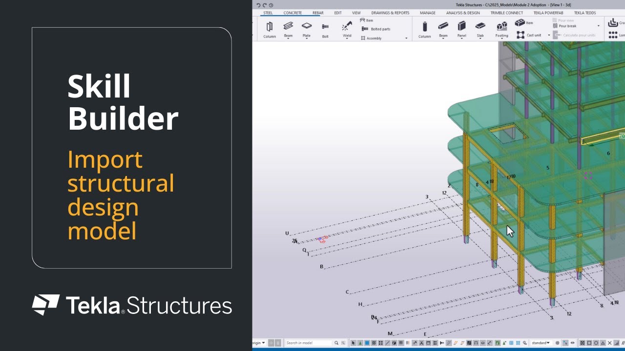 Import Structural Design Model In Tekla Structures Youtube