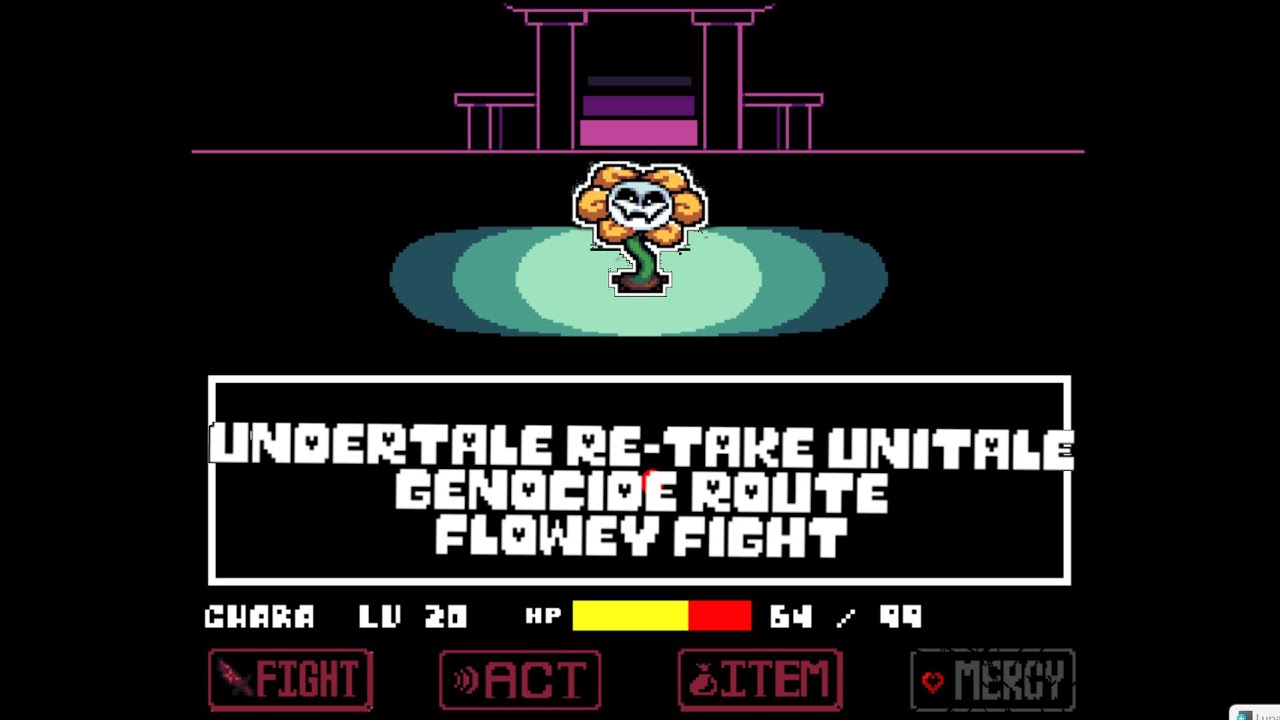 Undertale Re Take Unitale Genocide Route Flowey Fight Youtube
