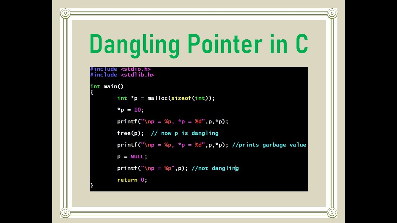 Dangling Pointers In C Youtube