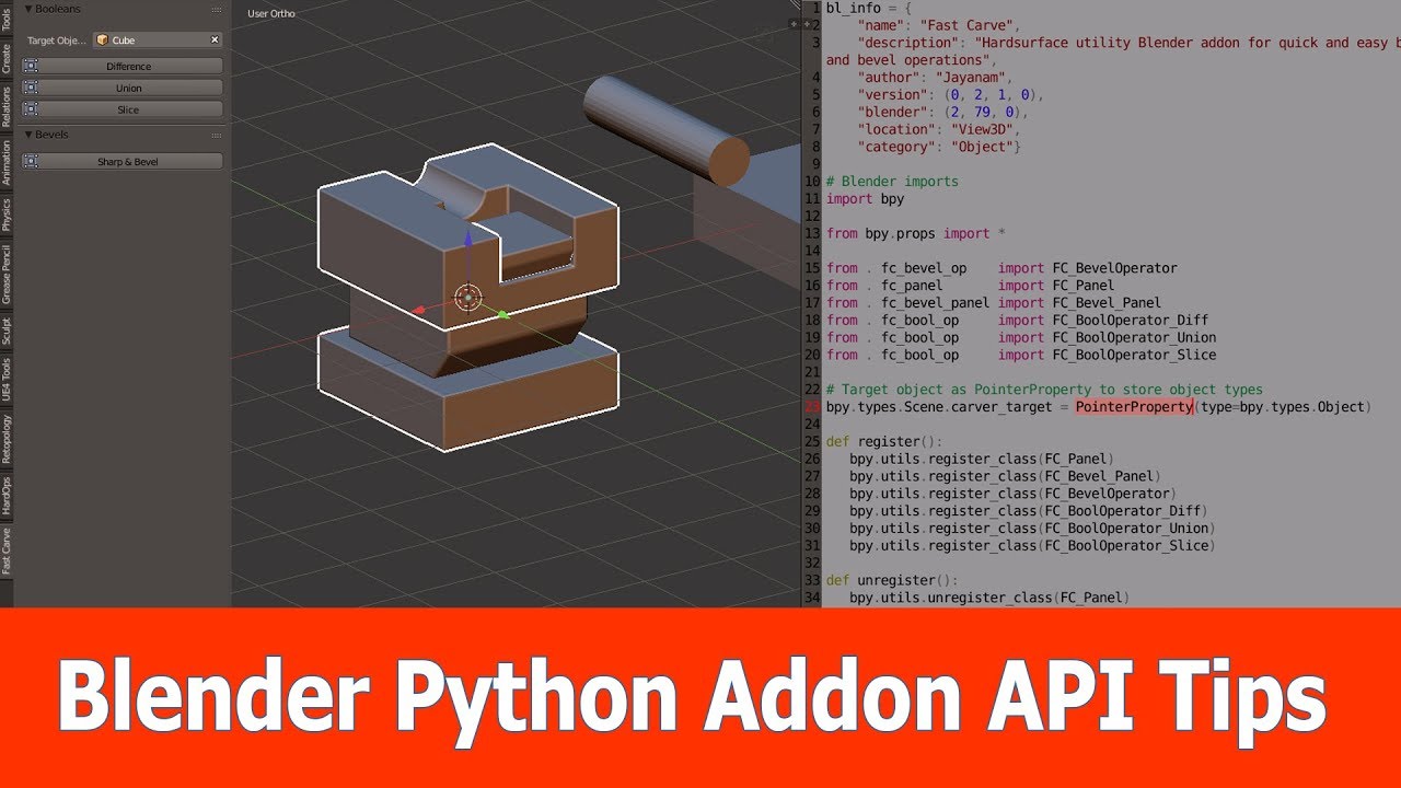 Blender Python Addon Programming Tips Youtube