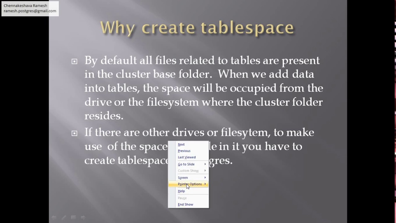 Tablespace Concept In Postgres Youtube