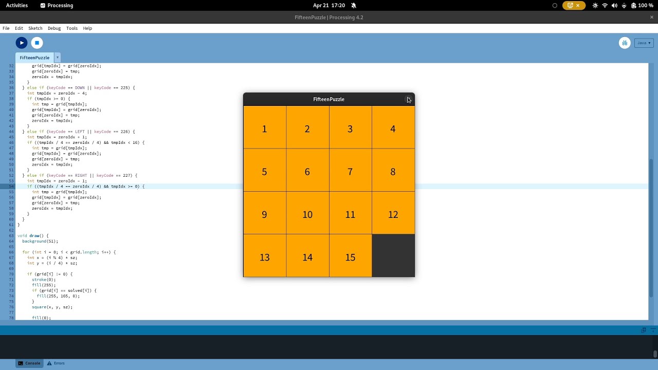 15 Puzzle Game In Processing Youtube