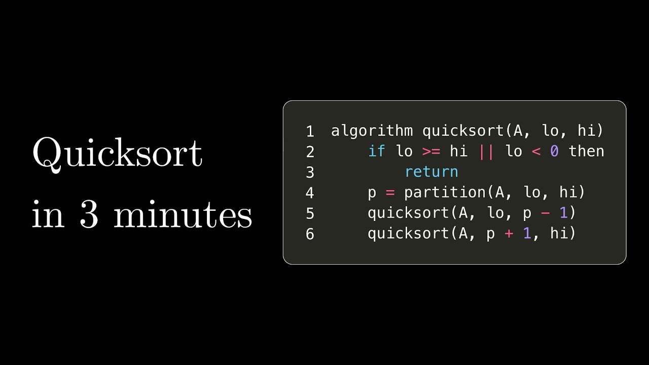 Quicksort Explained Pseudocode And Example Youtube