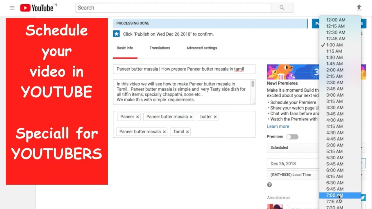 Schedule Video In Youtube Steps For Schedule Video How To Schedule