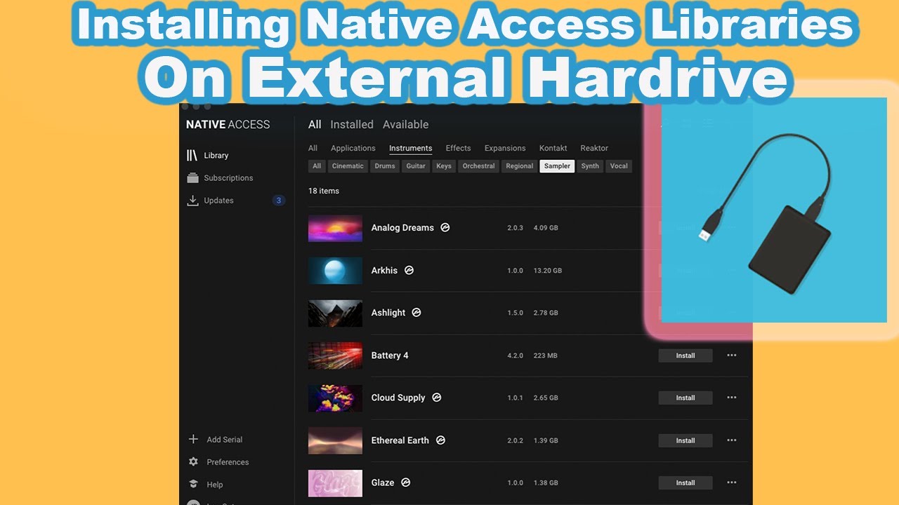 Install Native Access Libraries On Your External Hard Drive Settings