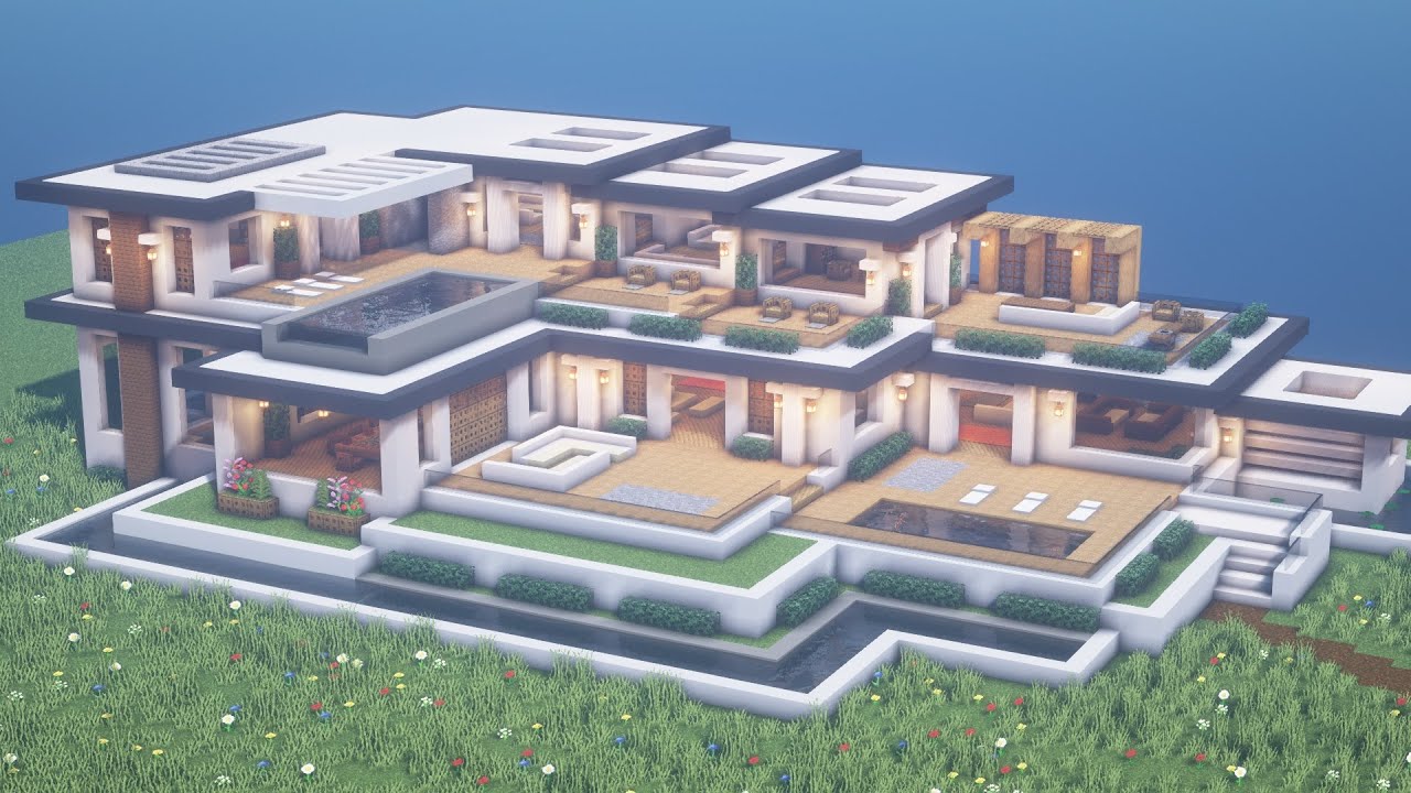 Modern Minecraft Mansion Tutorial ёязшminecraft Modern House Ideas 6