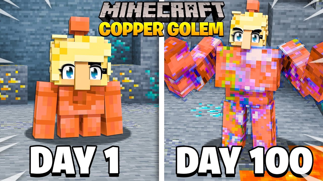 Playing As A Baby Copper Golem In Minecraft Youtube