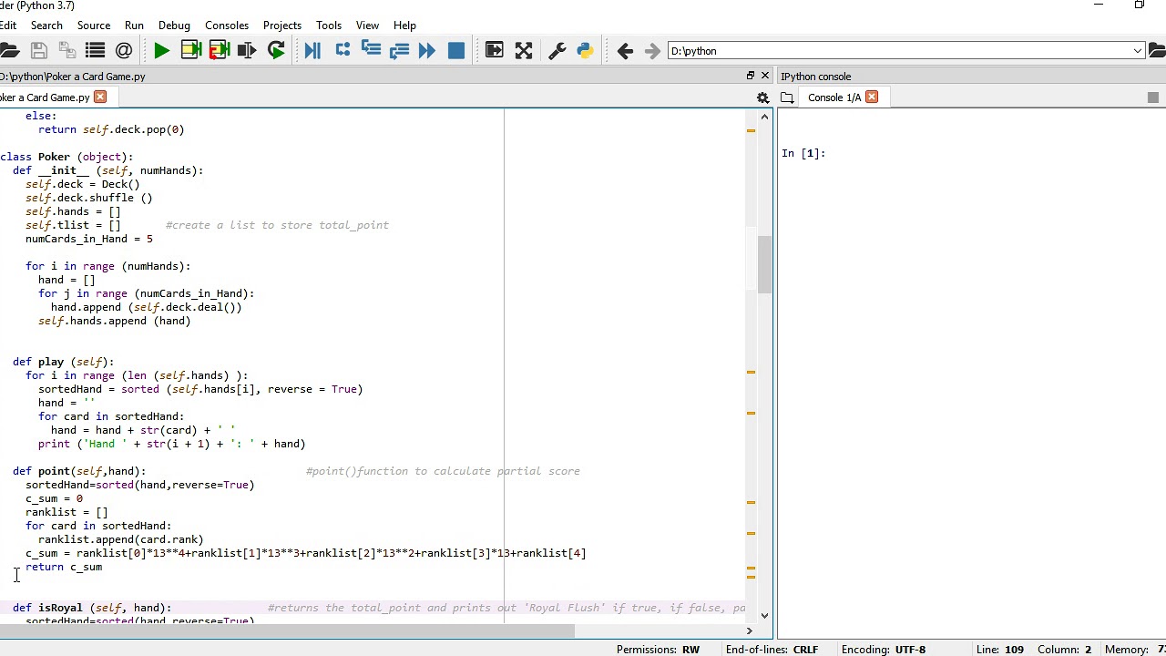 Python Card Game Youtube