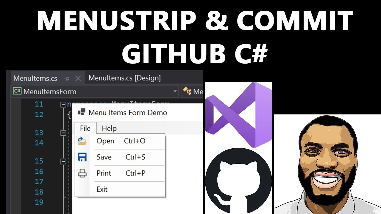 Why Menustrip Items Commit To Github C Winform Vs Youtube